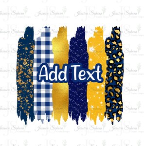 Blue and Gold Brush Strokes PNG File Sublimation File Brush - Etsy