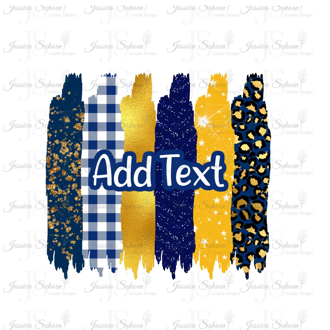 Blue and Gold Brush Strokes PNG File Sublimation File Brush - Etsy