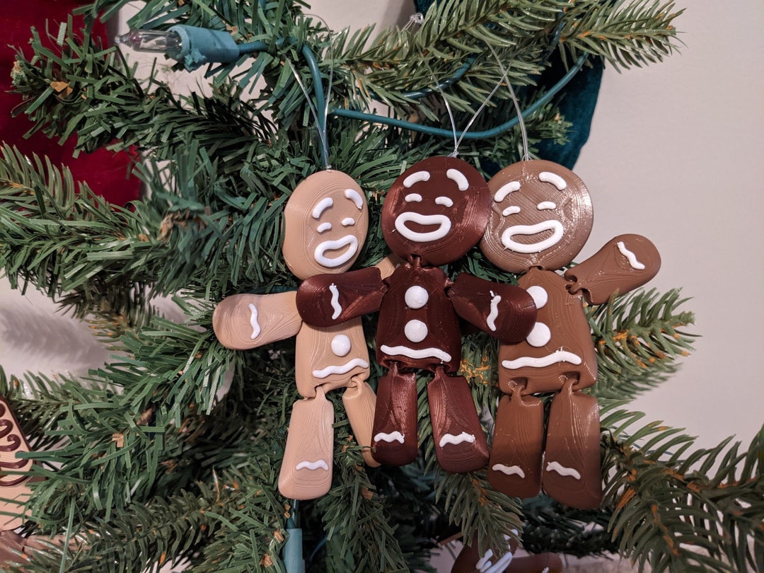 Flexi Factory Gingerbread Man 2-color 3D Printed Ornament - Etsy