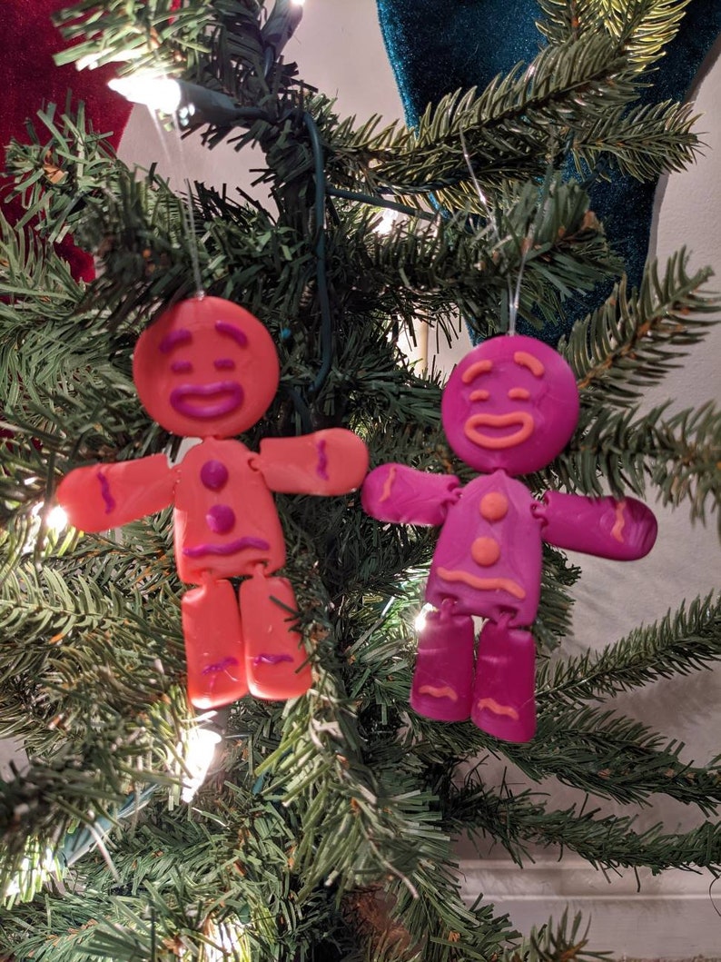 Flexi Factory Gingerbread Man 2-color 3D Printed Ornament - Etsy