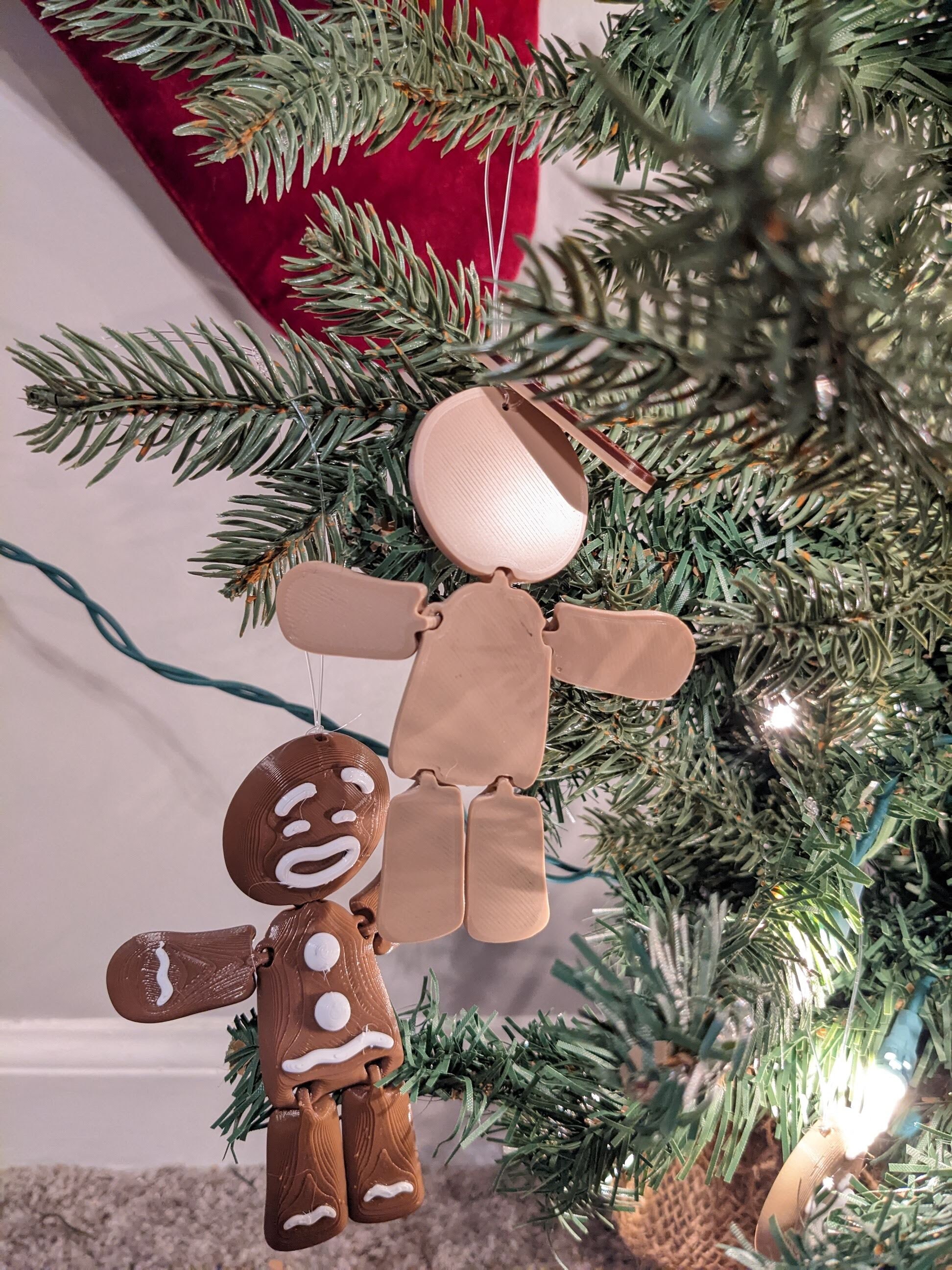 Flexi Factory Gingerbread Man 2-color 3D Printed Ornament - Etsy