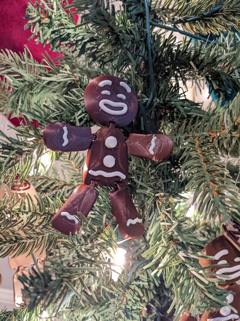 Flexi Factory Gingerbread Man 2-color 3D Printed Ornament - Etsy