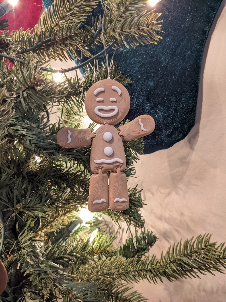 Flexi Factory Gingerbread Man 2-color 3D Printed Ornament - Etsy