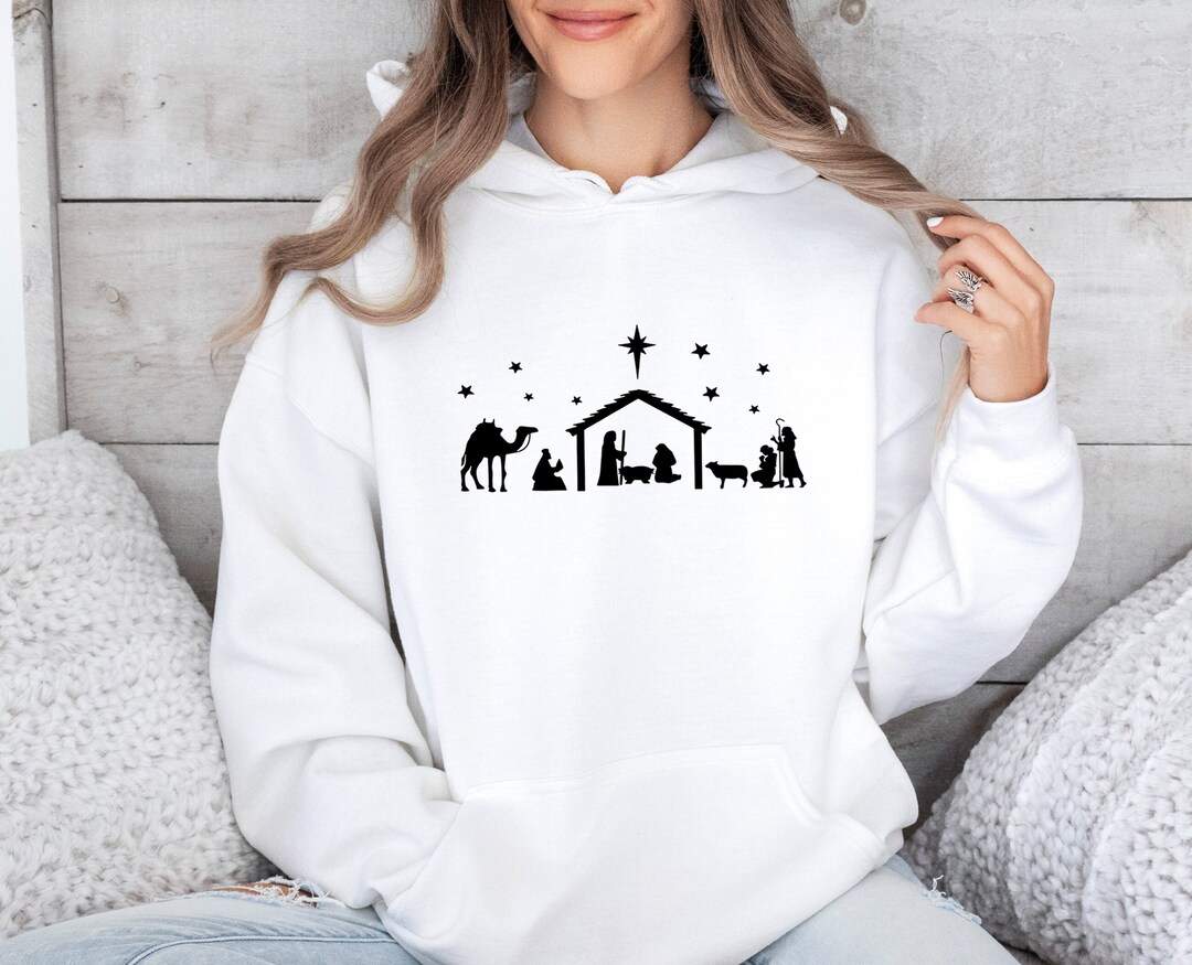 Christmas Nativity Jumper, Religion True Story Hoodie, Holy Night Top ...