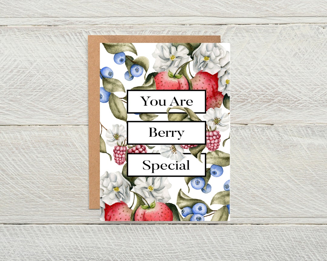 You Are Berry Special Blank Card, Watercolor Berries Blank Greeting ...