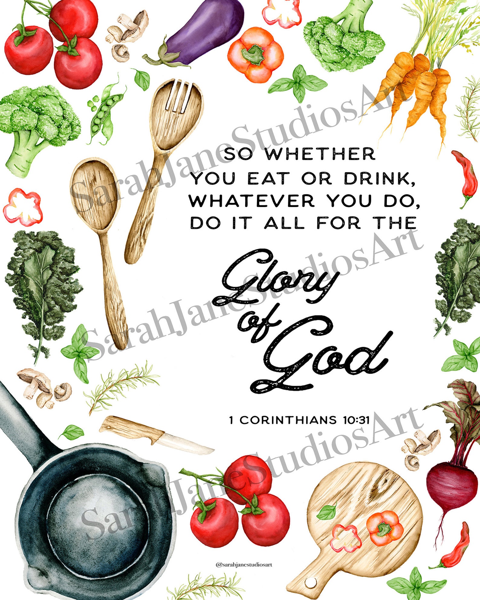 1 Corinthians 10:31 Print Bible Verse Art Kitchen Artwork - Etsy UK