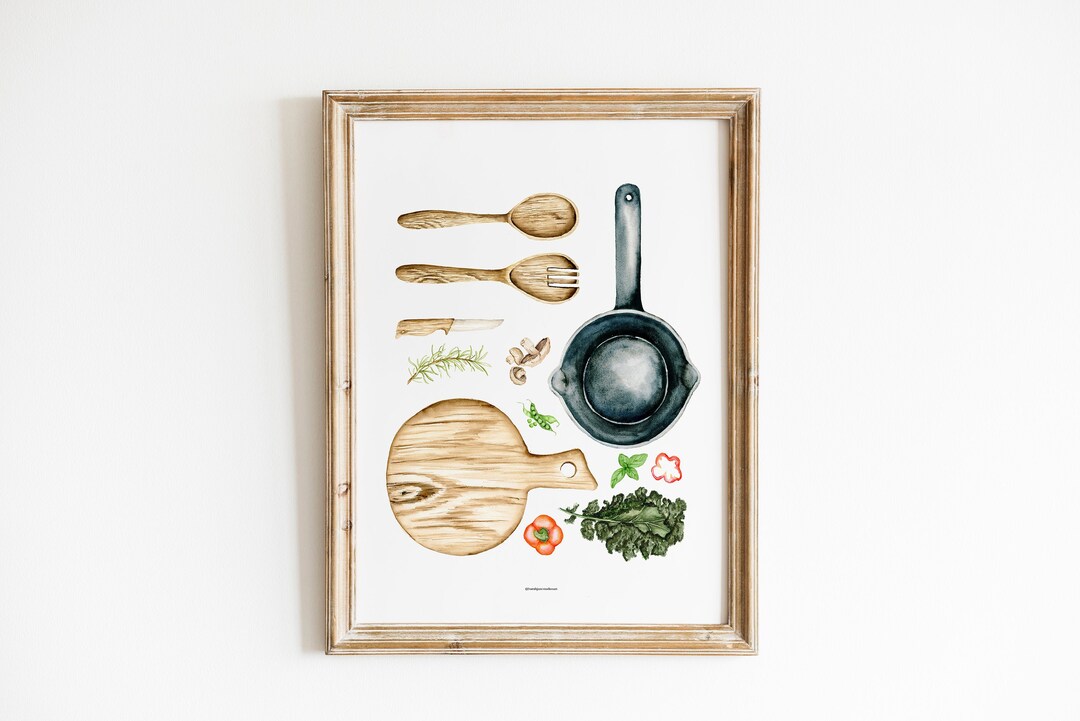 Kitchen Utensil Art Print, Gift for Chef, Foodie, Dining Room Art - Etsy