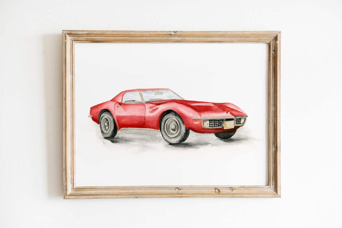 Classic Car Prints Retro Car Art 1970's Car Wall Decor - Etsy