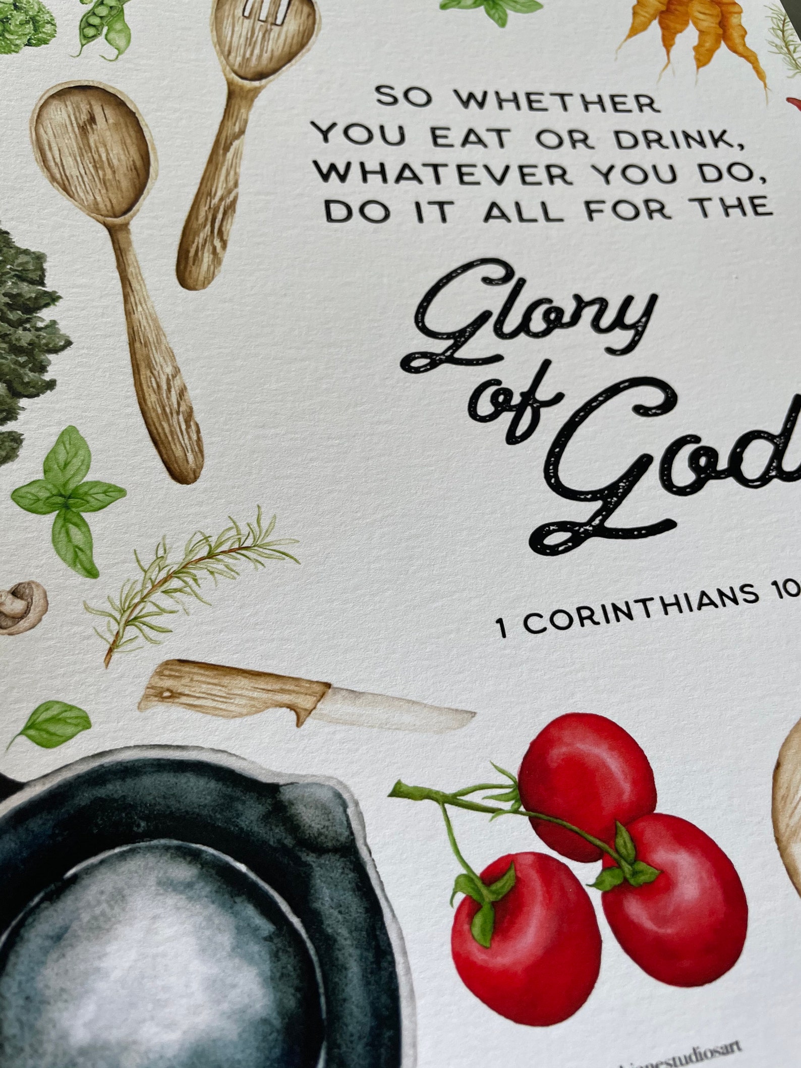 1 Corinthians 10:31 Print, Bible Verse Art, Kitchen Artwork, Christian ...