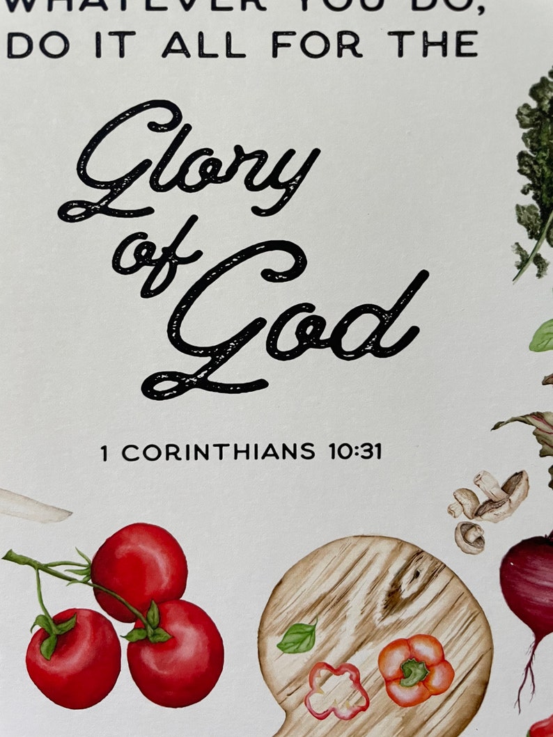 1 Corinthians 10:31 Print Bible Verse Art Kitchen Artwork | Etsy