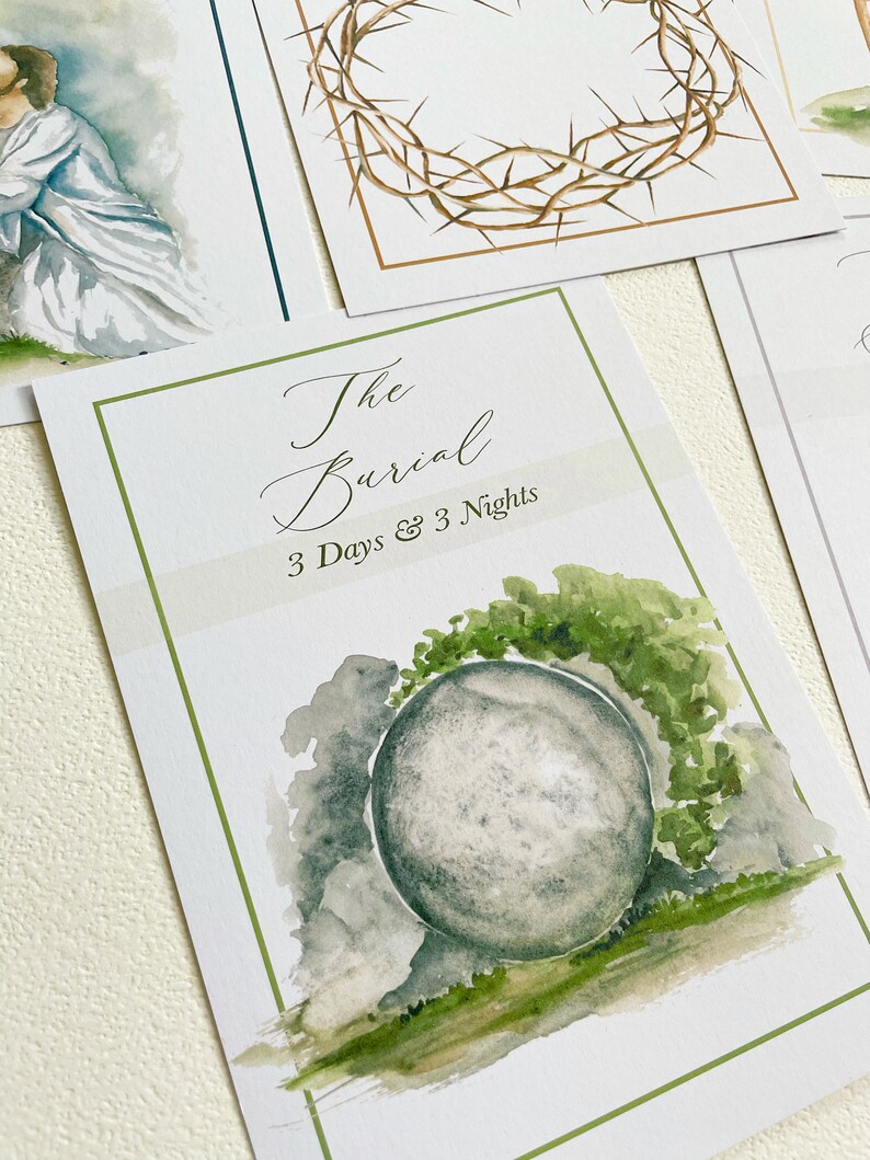 Easter Story 5x7 Cards Holy Week Scripture Cards Easter - Etsy