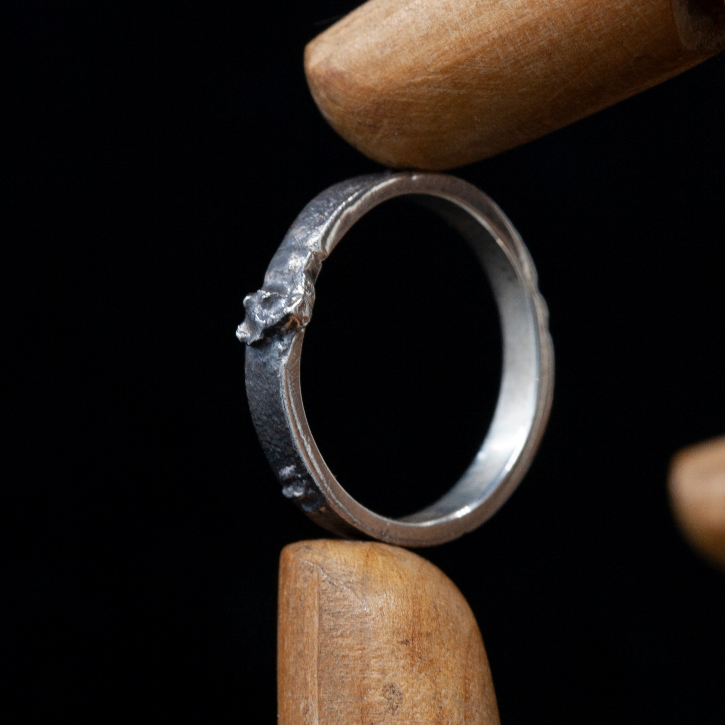 Reticulated Silver Ring Molten Surface With Polished Sides - Etsy UK