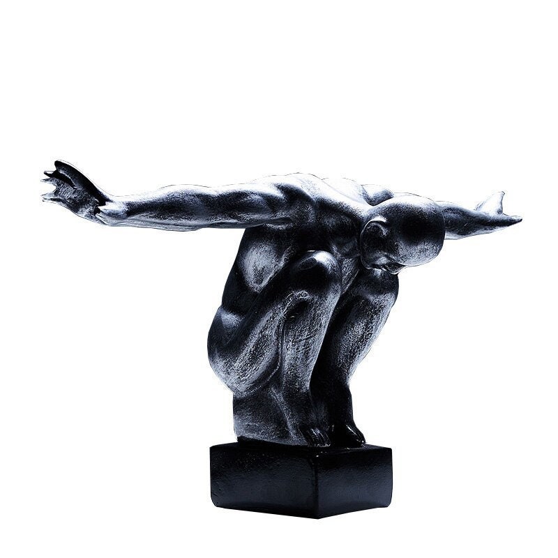 ABSTRACT MALE crouched figure SCULPTURE | Etsy