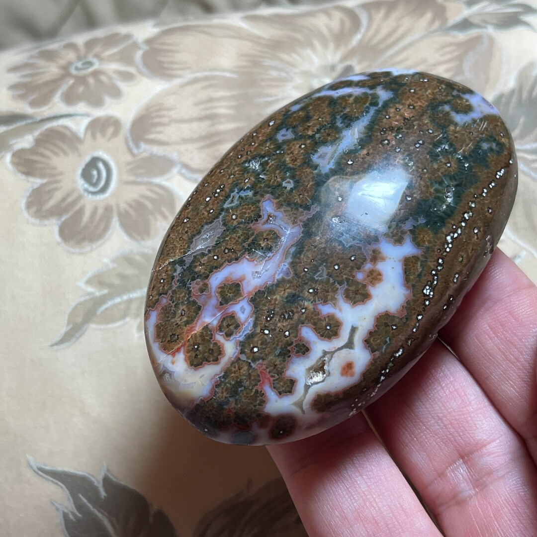 Ocean Jasper Polished Palm Stone/oj Palm Stone/collectible Gemstone ...