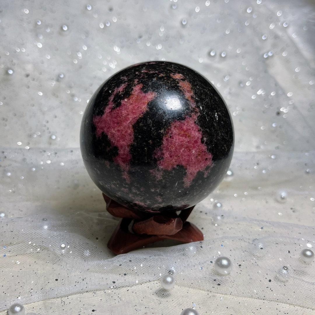 2.7" Pink RHODONITE Gemstone Sphere Ball From Madagascar 69mm/crystal ...