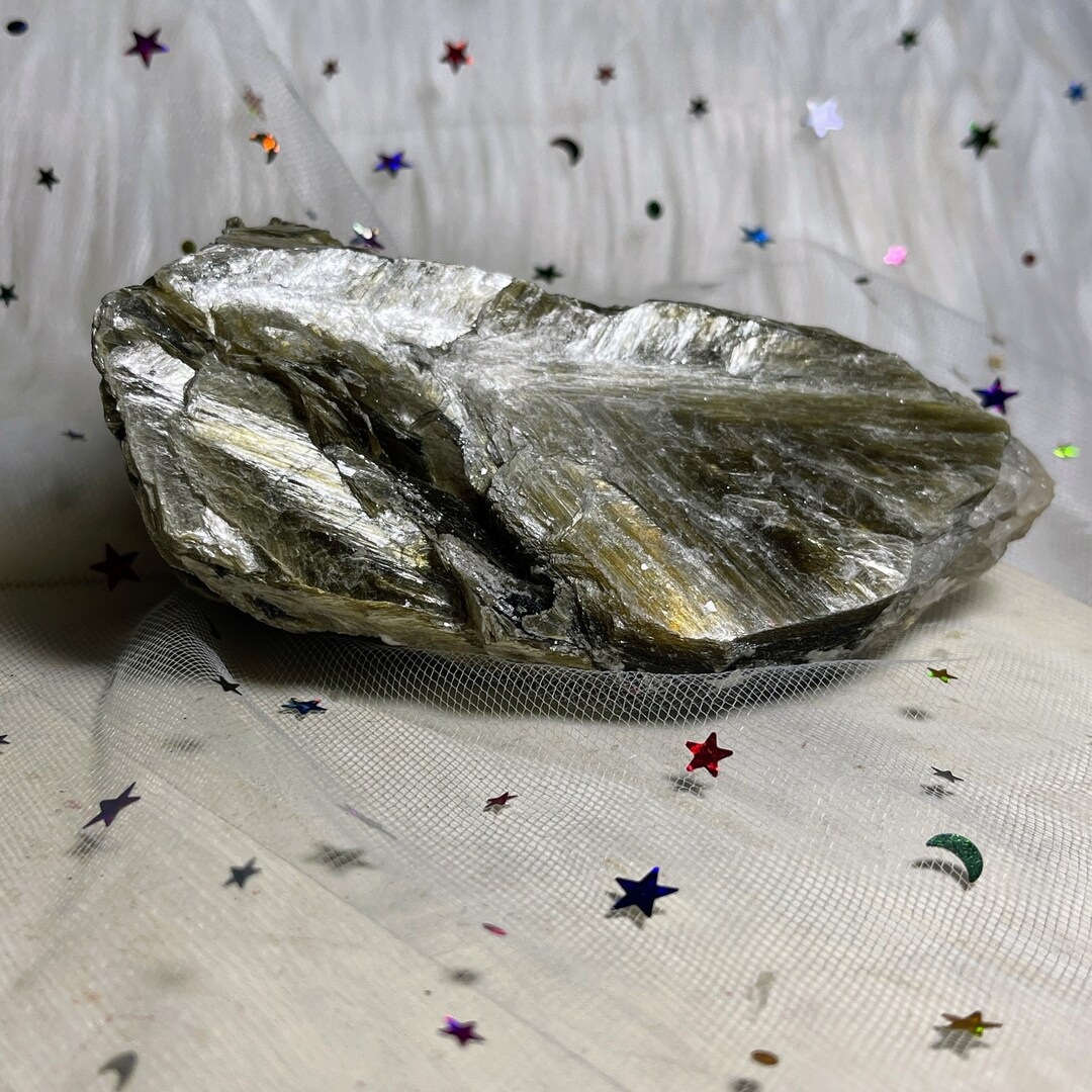 5.3" Muscovite Golden Mica From Brazil/mineral Specimen/crystal ...