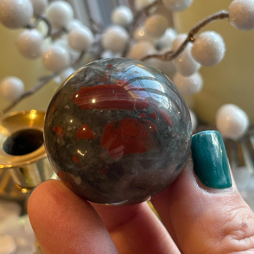 40mm African Bloodstone Polished Sphere From South Africa/crystal Ball ...