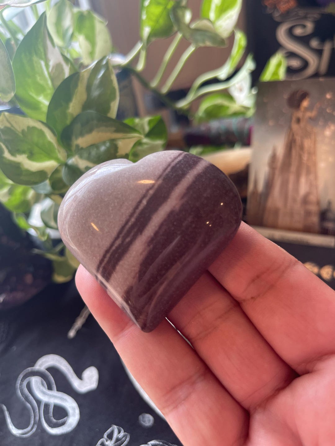 Shiva Lingam Polished Heart Carving/chakra Stone/shiva Lingam Crystal ...