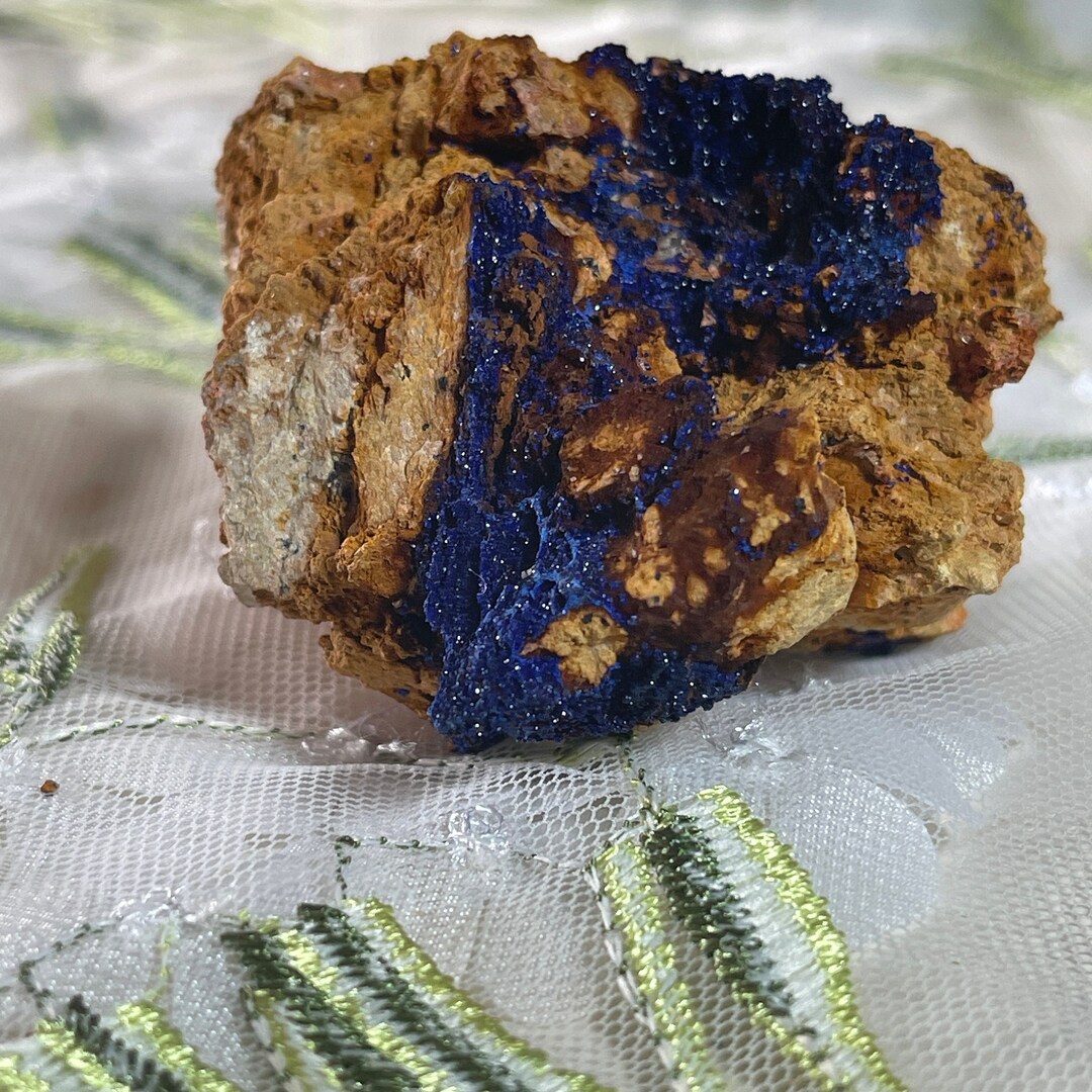 2.2 Blue AZURITE Crystals on Matrix Rock From Morocco/mineral Specimen ...