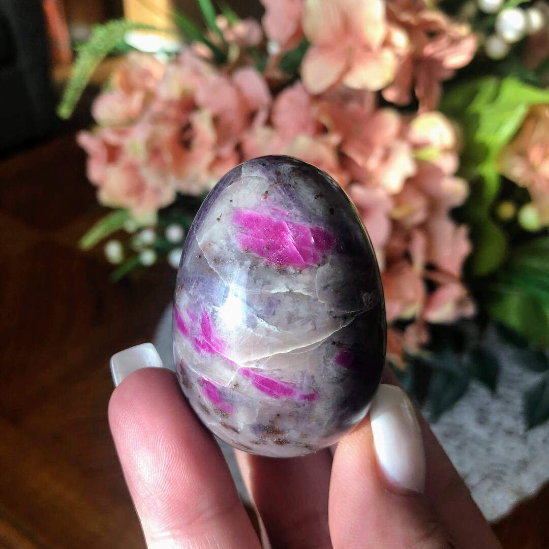 RUBY in FELDSPAR Egg Sphere W/ Stand – India/healing Crystal/reiki/gift Idea/metaphysical - Etsy