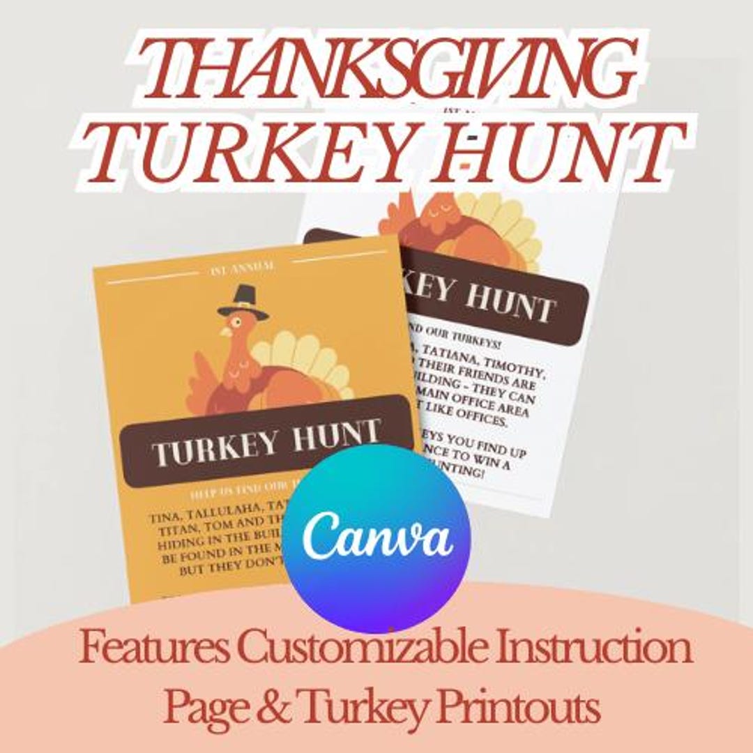 Thanksgiving Turkey Hunt Game Printable | Office Friendsgiving Activity ...