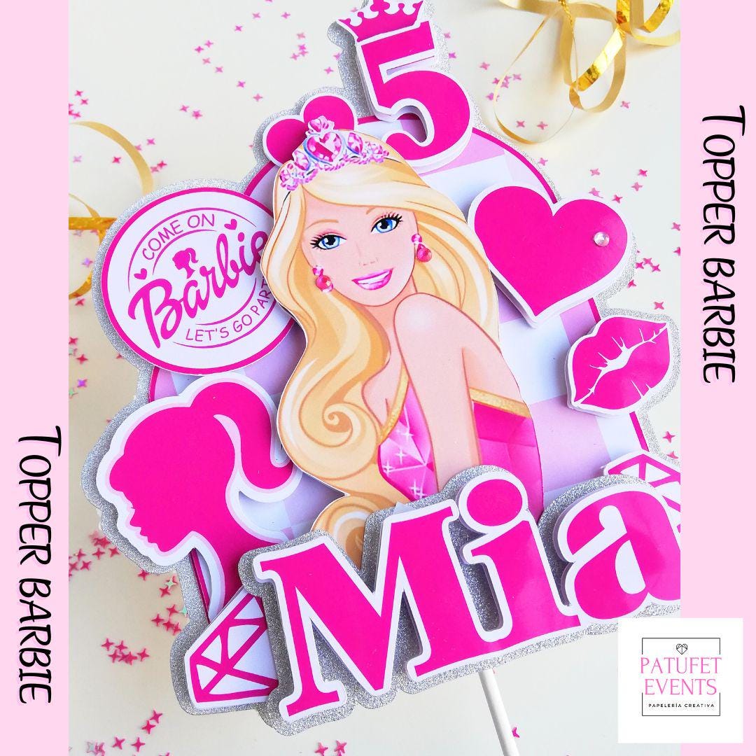 Barbie Cake Topper. Personalized Barbie Topper. Barbie Birthday Topper ...