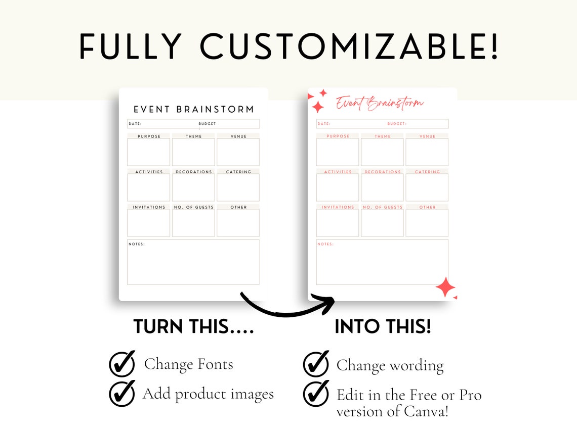 Canva Event Planner Template, Event Planning, Event Planner Printable ...