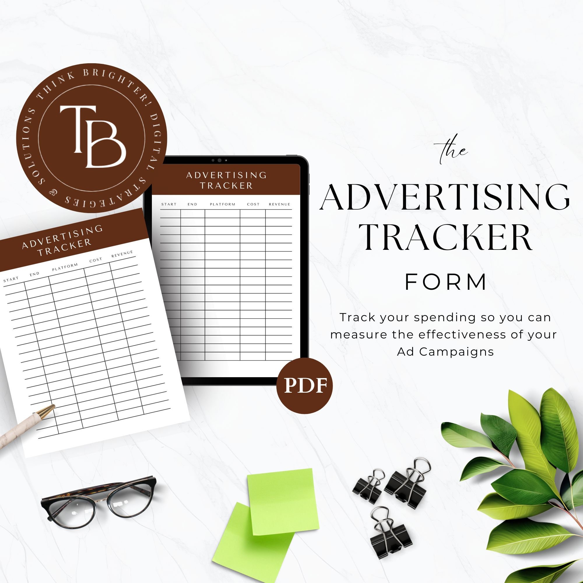 Ad Campaign Tracker Printable, Advertising Tracker Form, Advertising ...