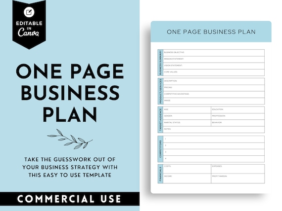 Simple Business Plan Template For Kids