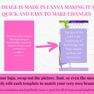 Proverbs Social Media Image Template Bundle, Scripture Verses for ...