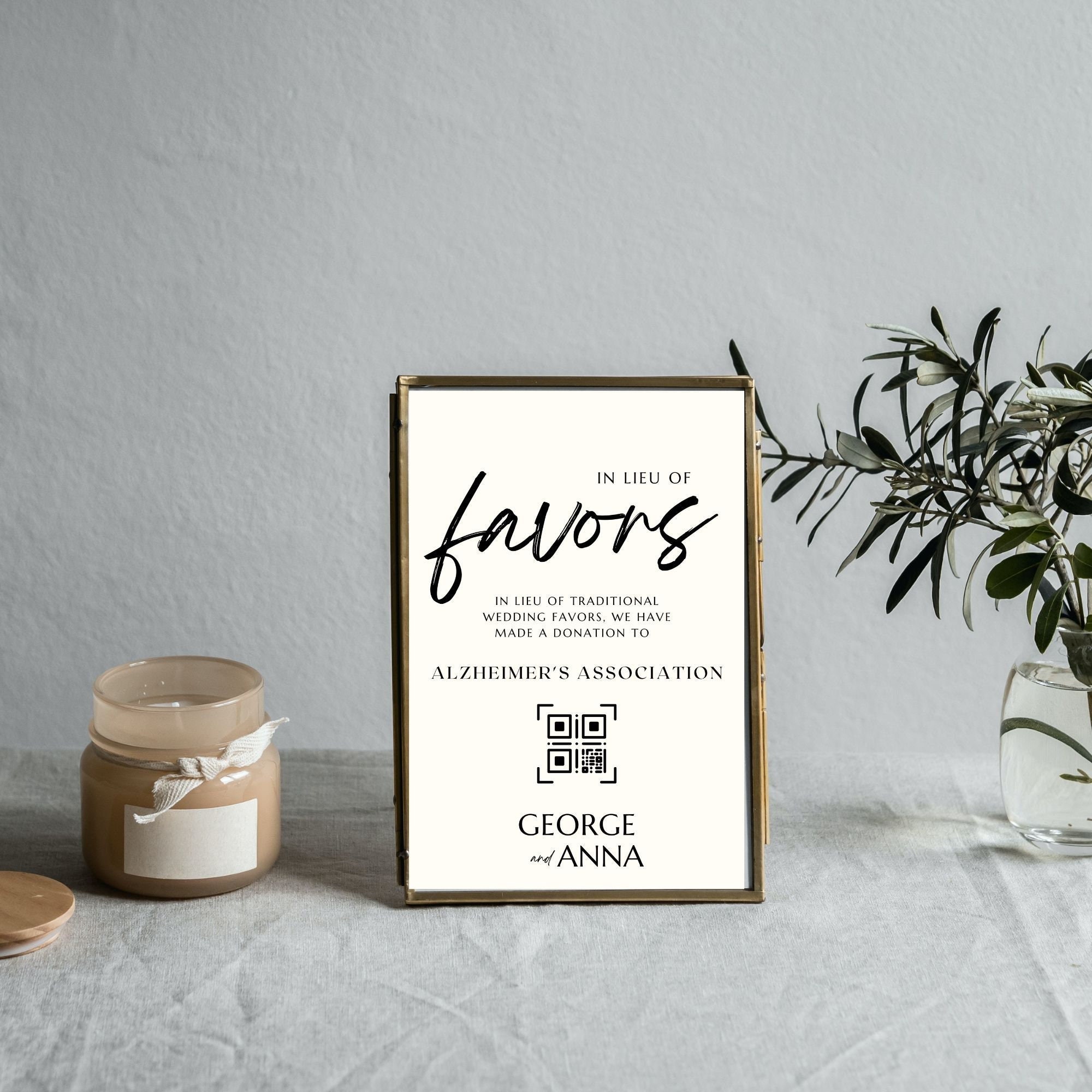 Wedding Signs in Lieu of Favors Donation Sign in Lieu of - Etsy