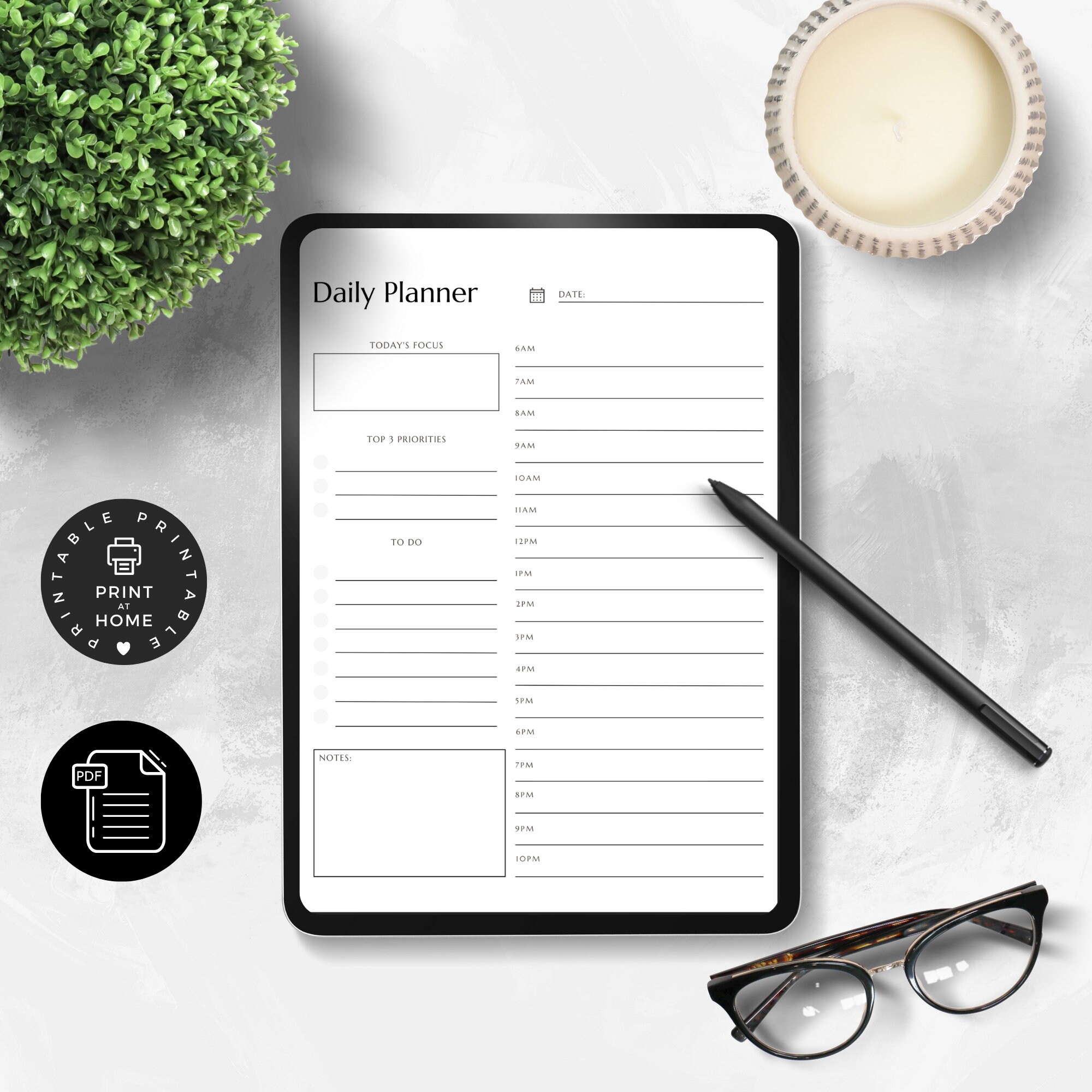 7 Day Weekly Planner Printable Pdf, Minimalist, Daily Planner, Weekly ...