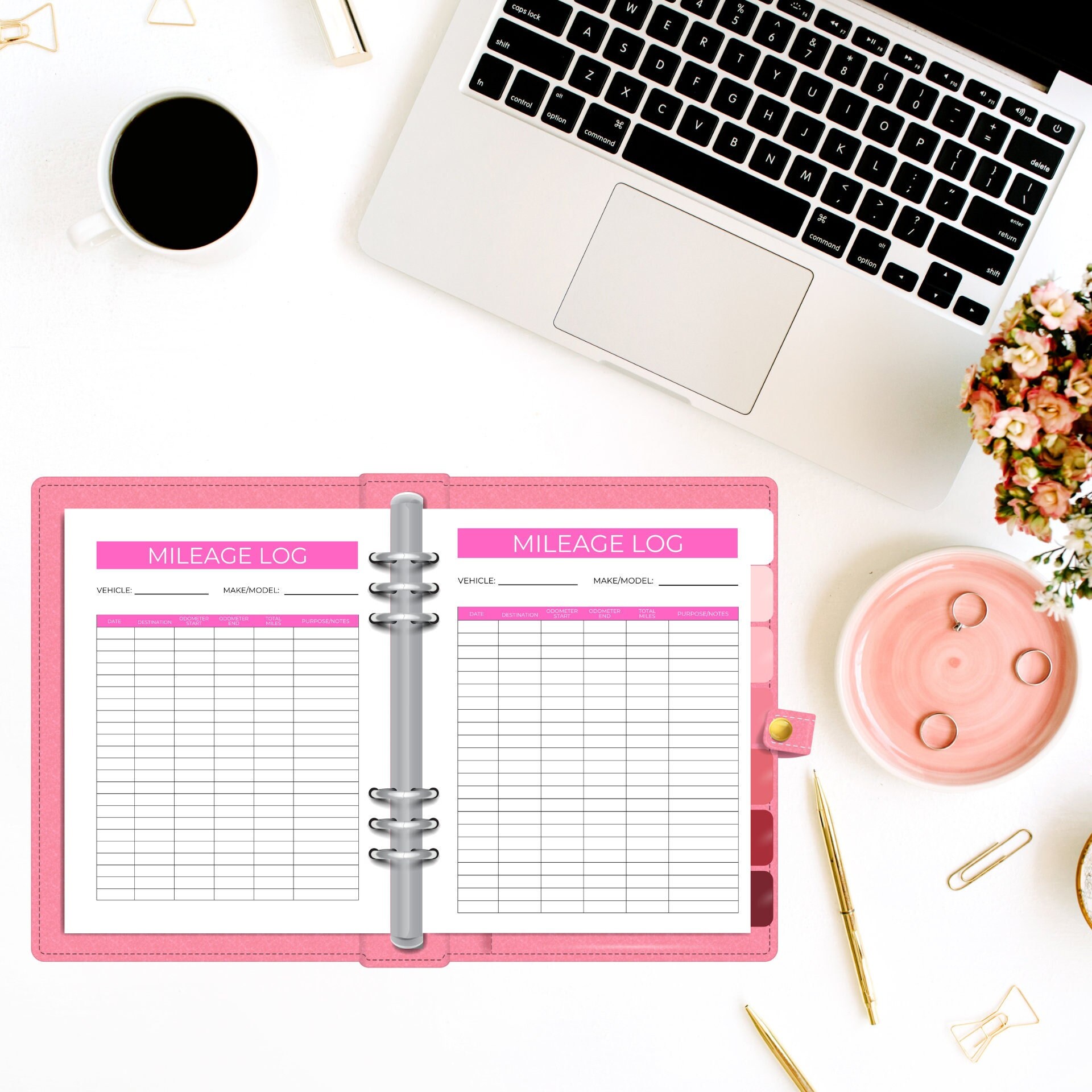 Mileage Tracker Printable, Work Trip Miles Tracker, Charitable Mileage ...