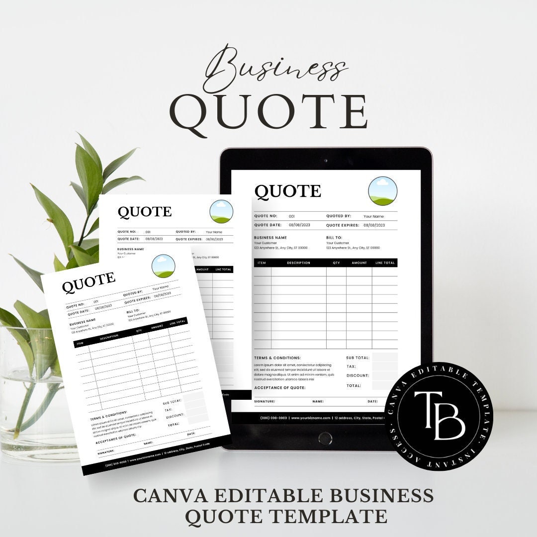 Quote Template, Price Quote Template, Basic Job Estimate, Quote Form ...
