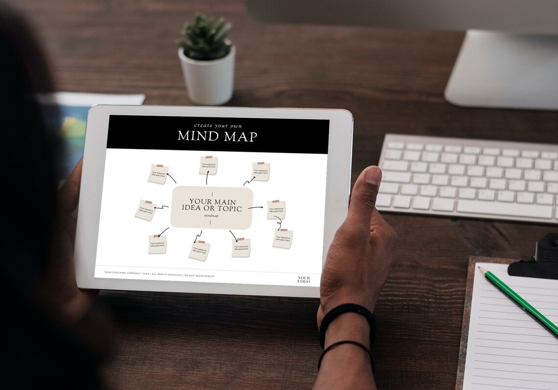 Mind Map Planner Template, Goal Setting Worksheet, Printable & Digital ...