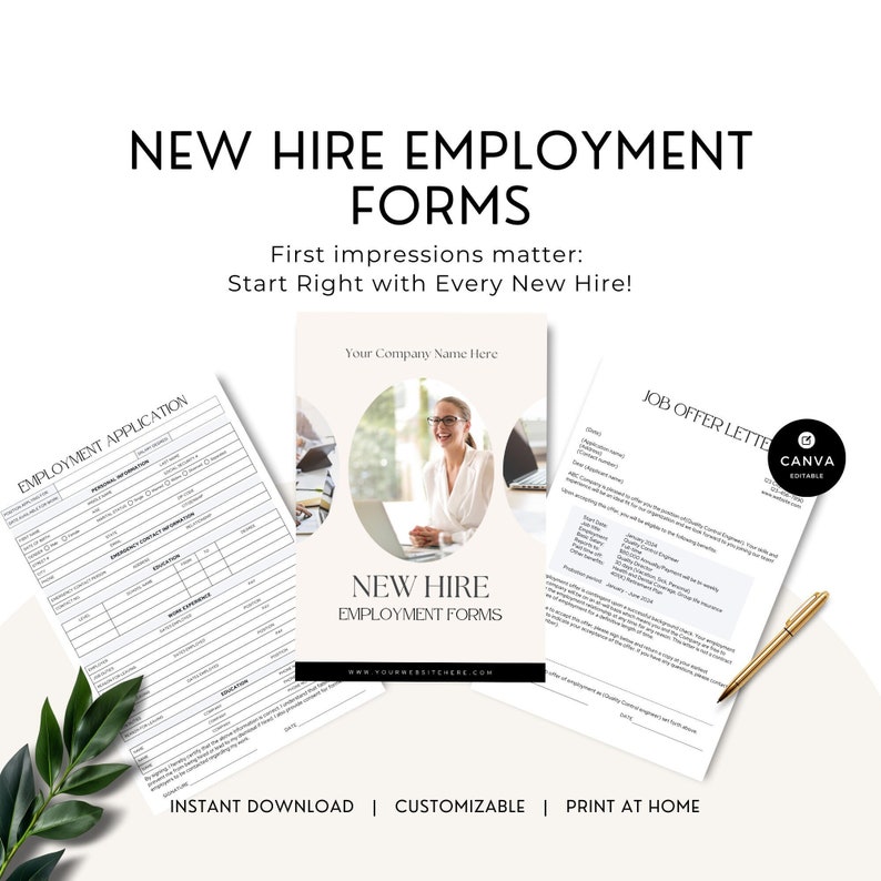 New Hire Paperwork Template: Employee Onboarding Forms (canva Editable ...