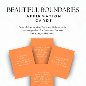 Boundaries Flashcards, Setting Healthy Boundaries, Life Coach, Therapy Journal Cards, Mental ...