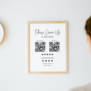 QR Code Review Sign: Customizable Business Feedback (canva Editable ...