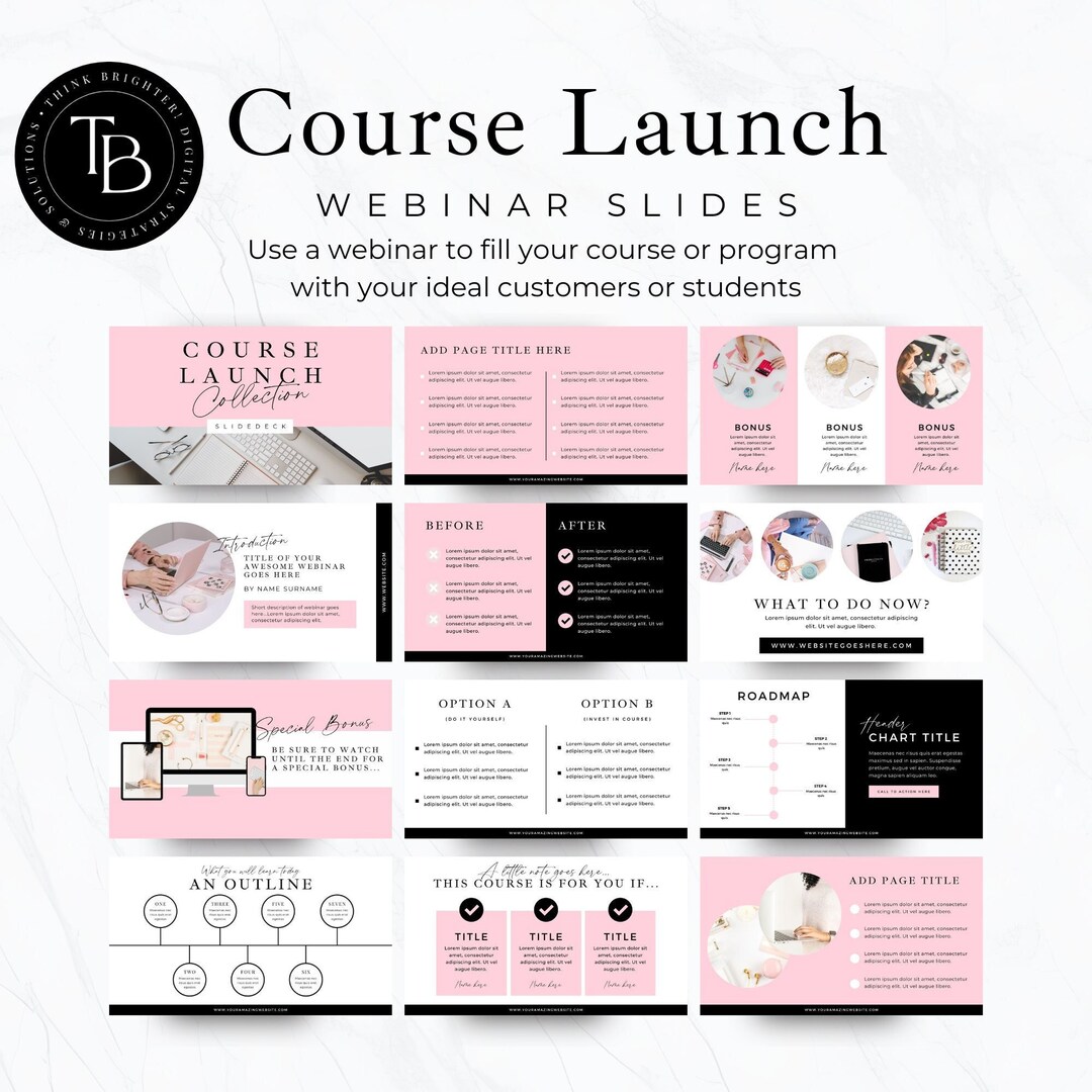 CANVA Slide Deck for Ecourse & Webinar E-course Slides Canva - Etsy