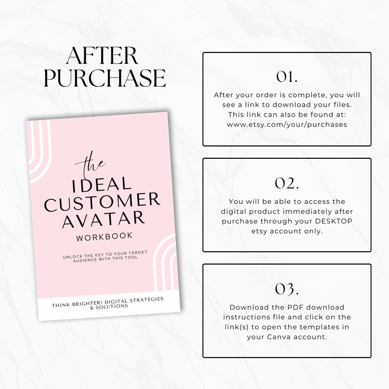 Customer Avatar, Ideal Target Audience Workbook, Customer Profile ...