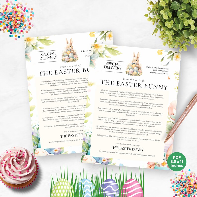 Easter Bunny Letter Printable, Letter From Easter Bunny, Easter Egg ...