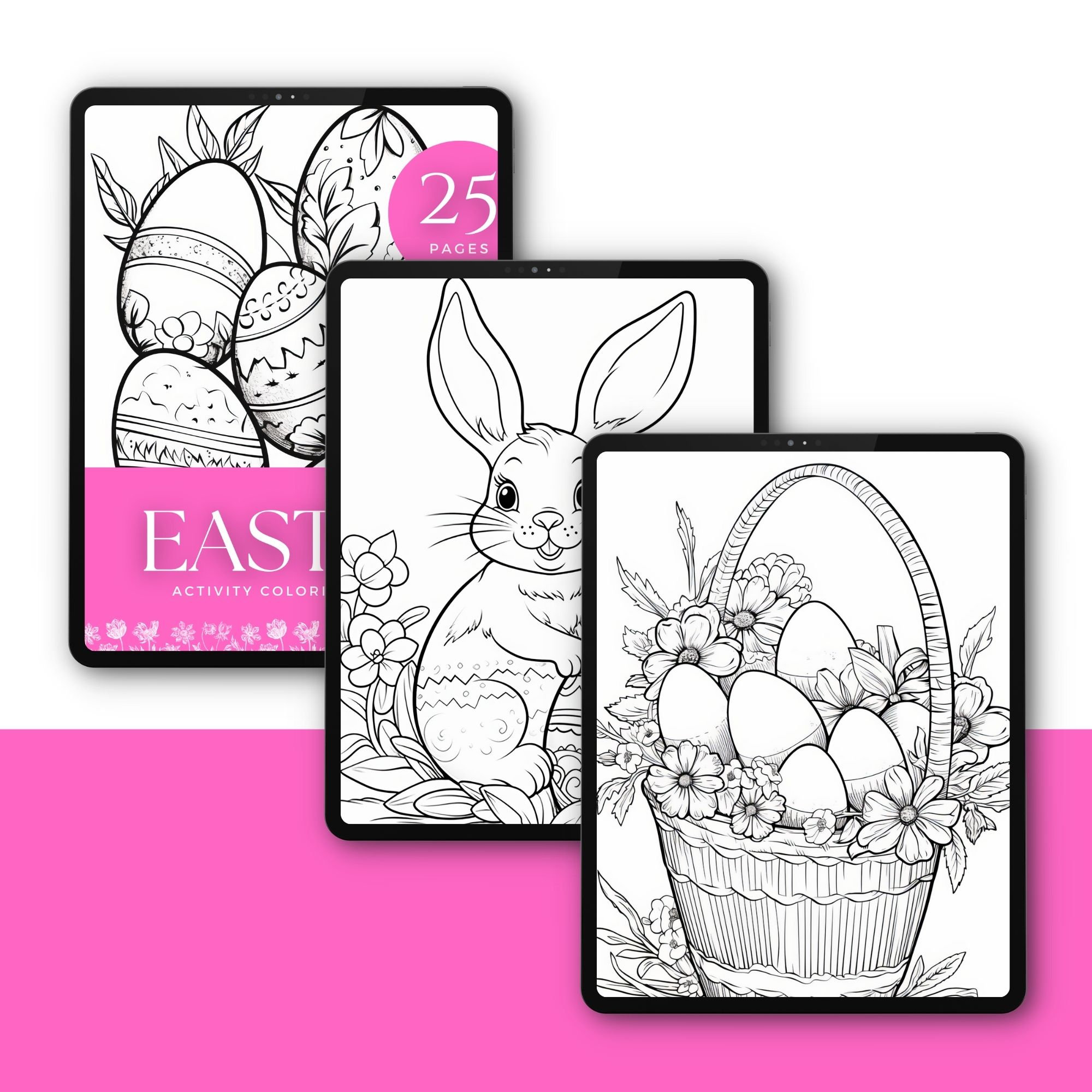 Easter Doodle Coloring Page for Kids, Adult Coloring, Custom Gift, Art ...