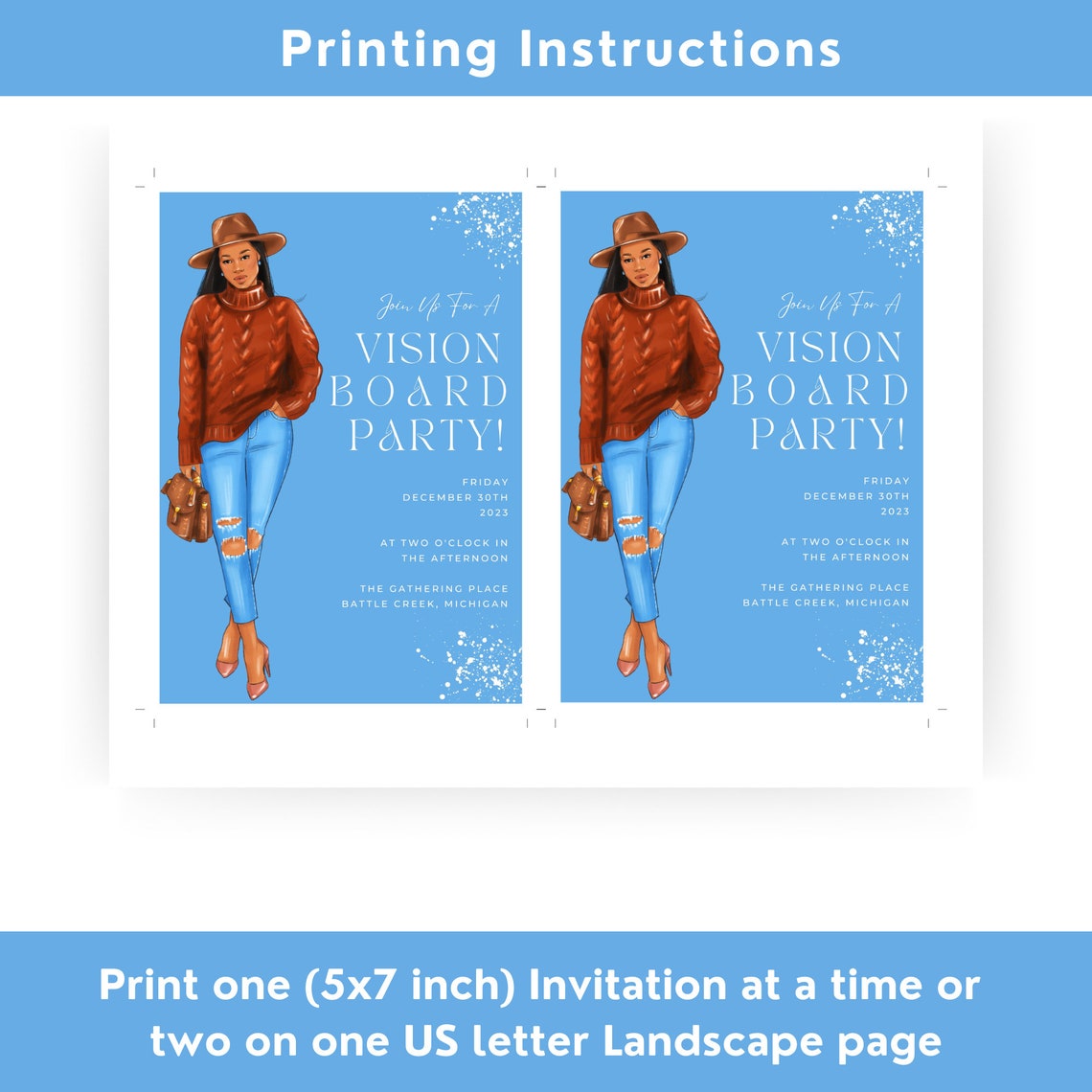 Vision Board Party Invitation, Vision Board Editable Party Invitation ...