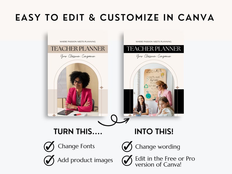 Canva Printable Teacher Planner, Teacher Binder, Academic Planner ...