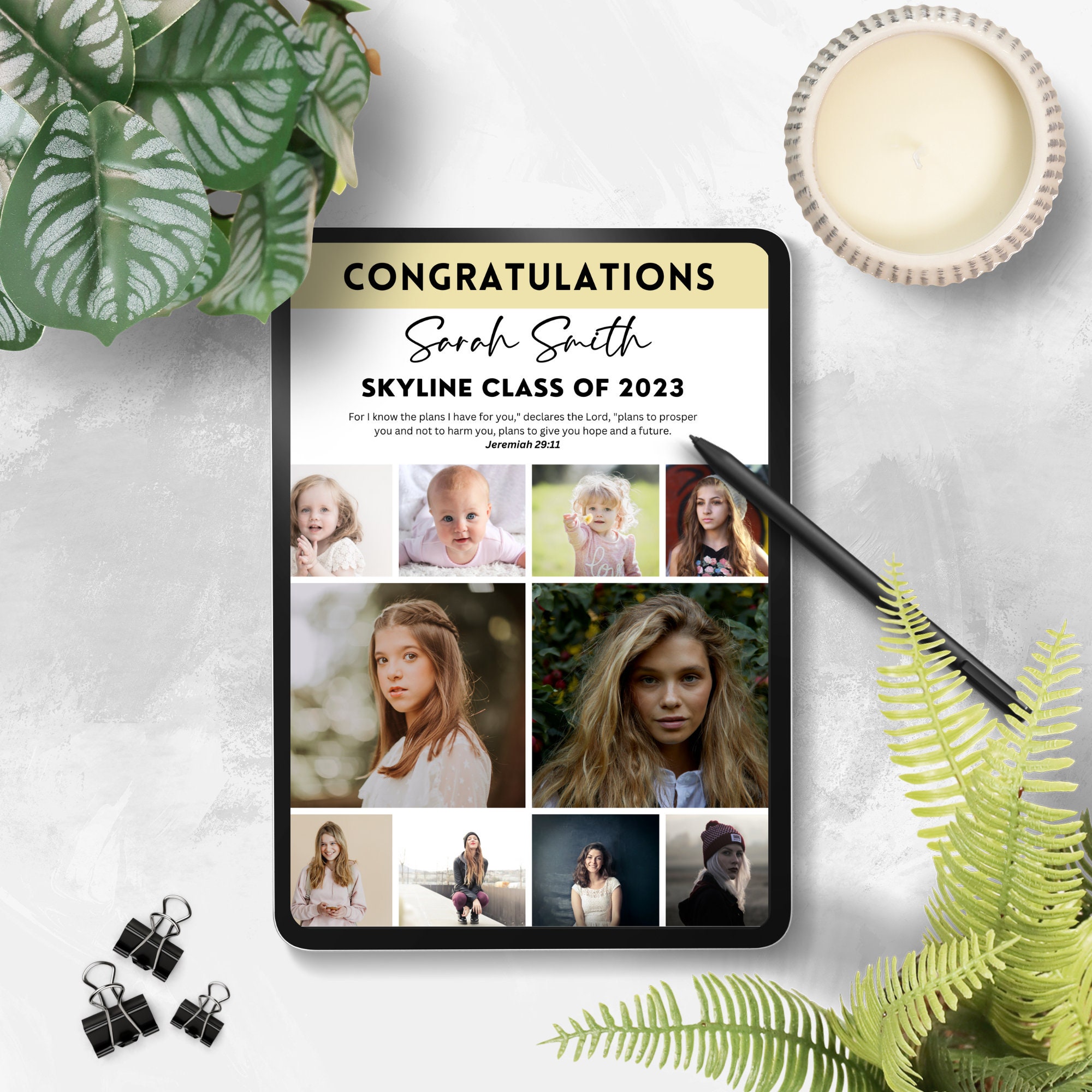 Senior Ad Yearbook Template Canva, Grad Announcement, Yearbook Ad ...