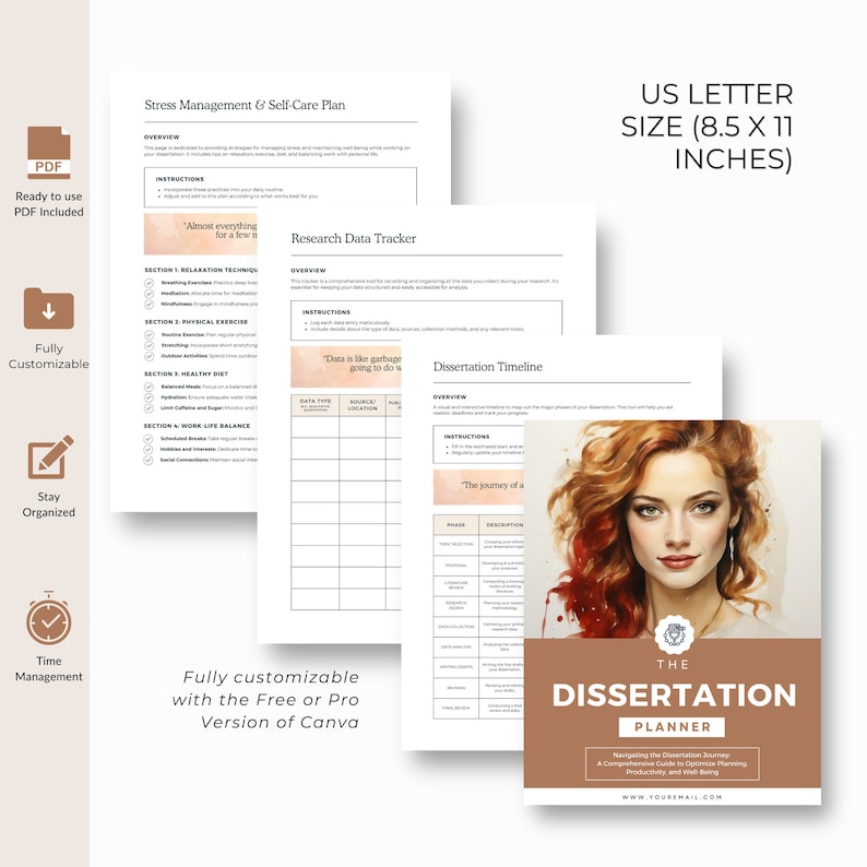Dissertation Planner Printable, Student Project Planner, Us Letter ...