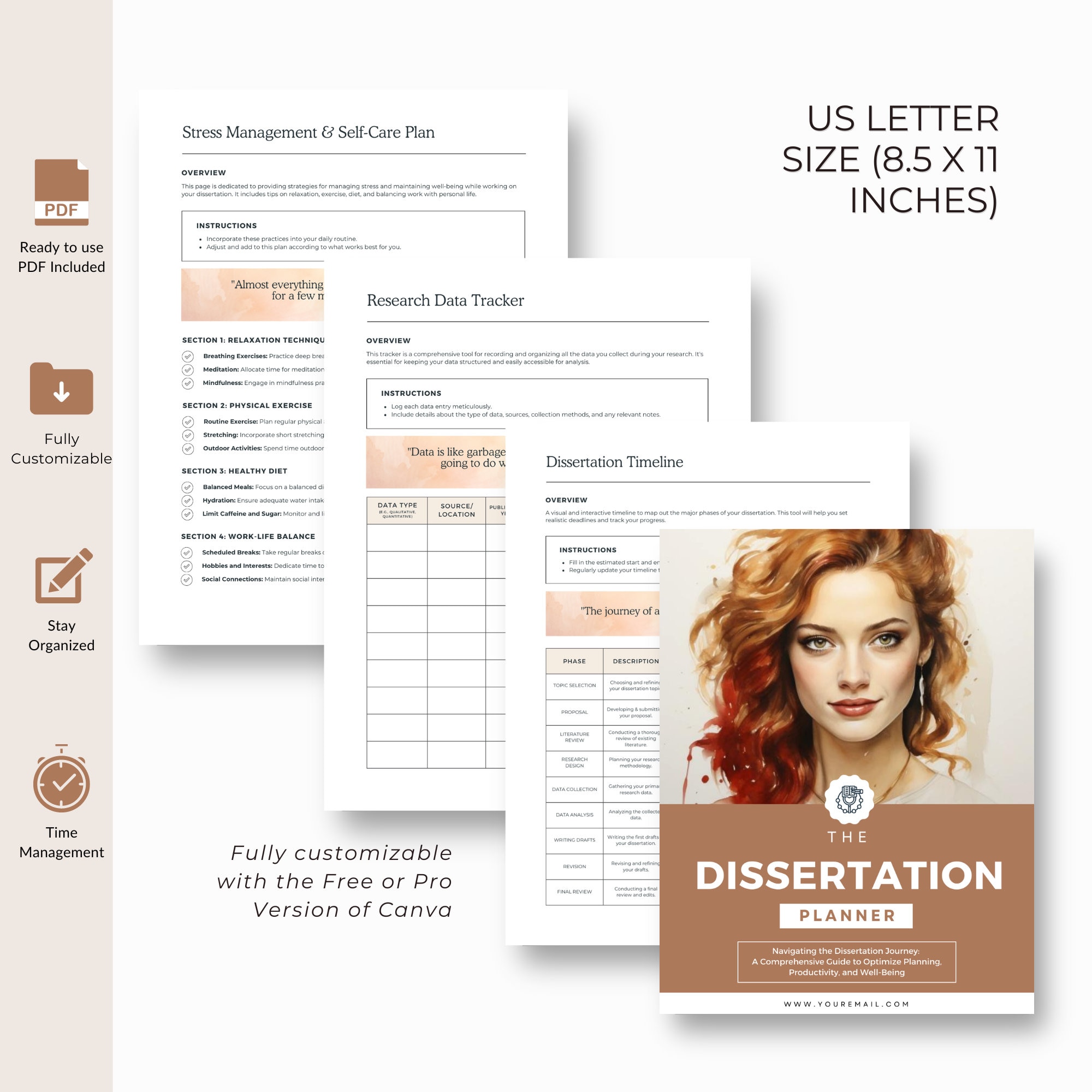 Dissertation Planner Printable, Student Project Planner, Us Letter ...