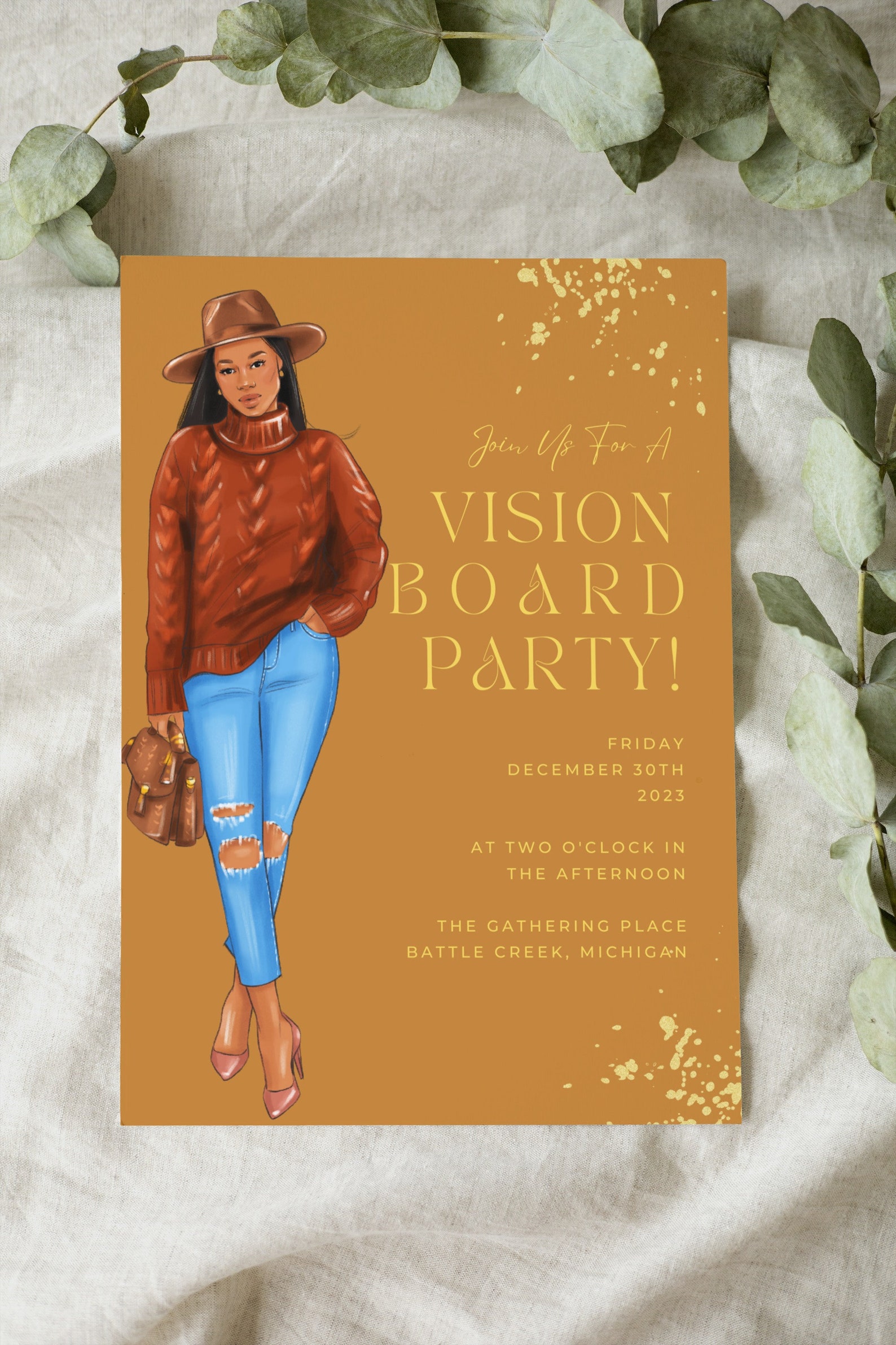 Vision Board Party Invitation, Vision Board Editable Party Invitation ...