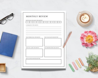 Monthly Reflection Printable Template. Use This PDF Worksheet as a ...