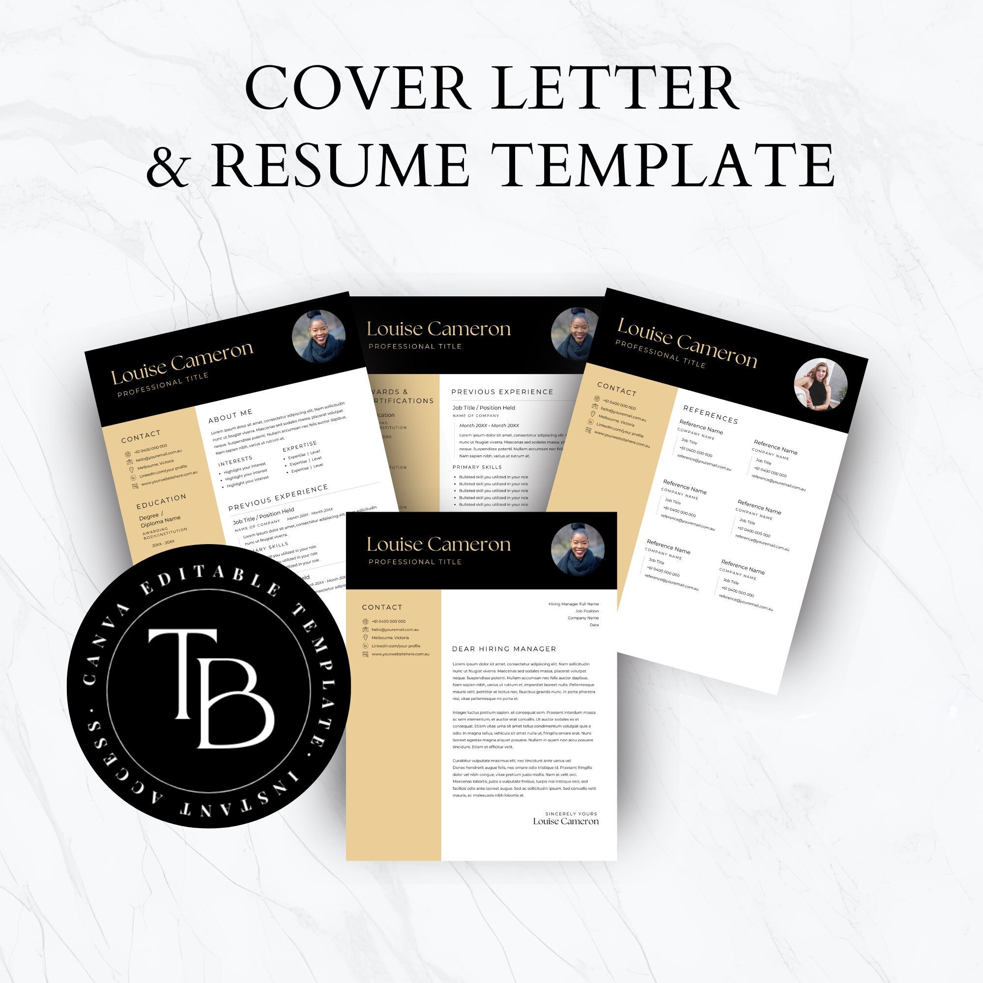 Teacher Resume Template Canva Resume, Resume and Cover Letter Template ...